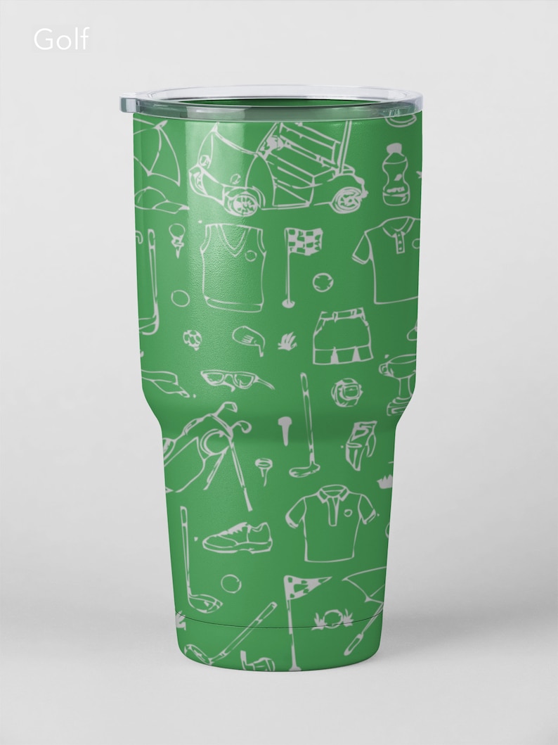 Golf Theme Full Wrap Design Laser Files for Tumblers, Bottles, Cups or ...