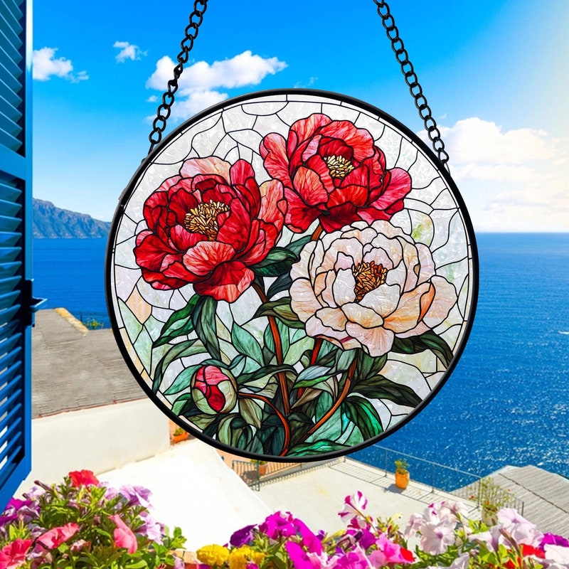 Peony Stained Glass - Etsy