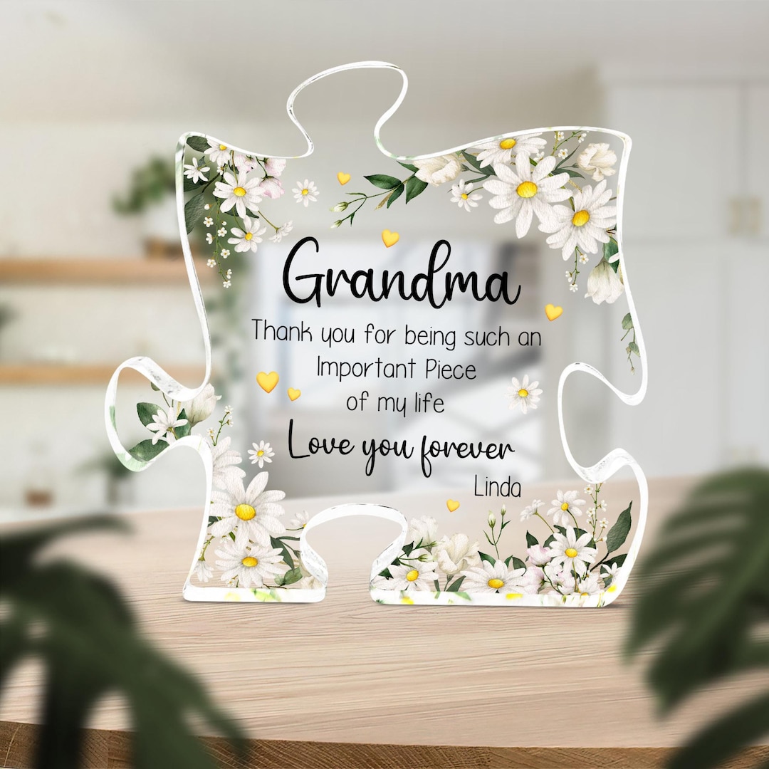 Custom Grandma Puzzle Acrylic Plaque, Christmas Gifts for Grandmother ...