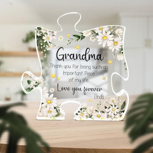 Custom Grandma Puzzle Acrylic Plaque, Christmas Gifts for Grandmother ...
