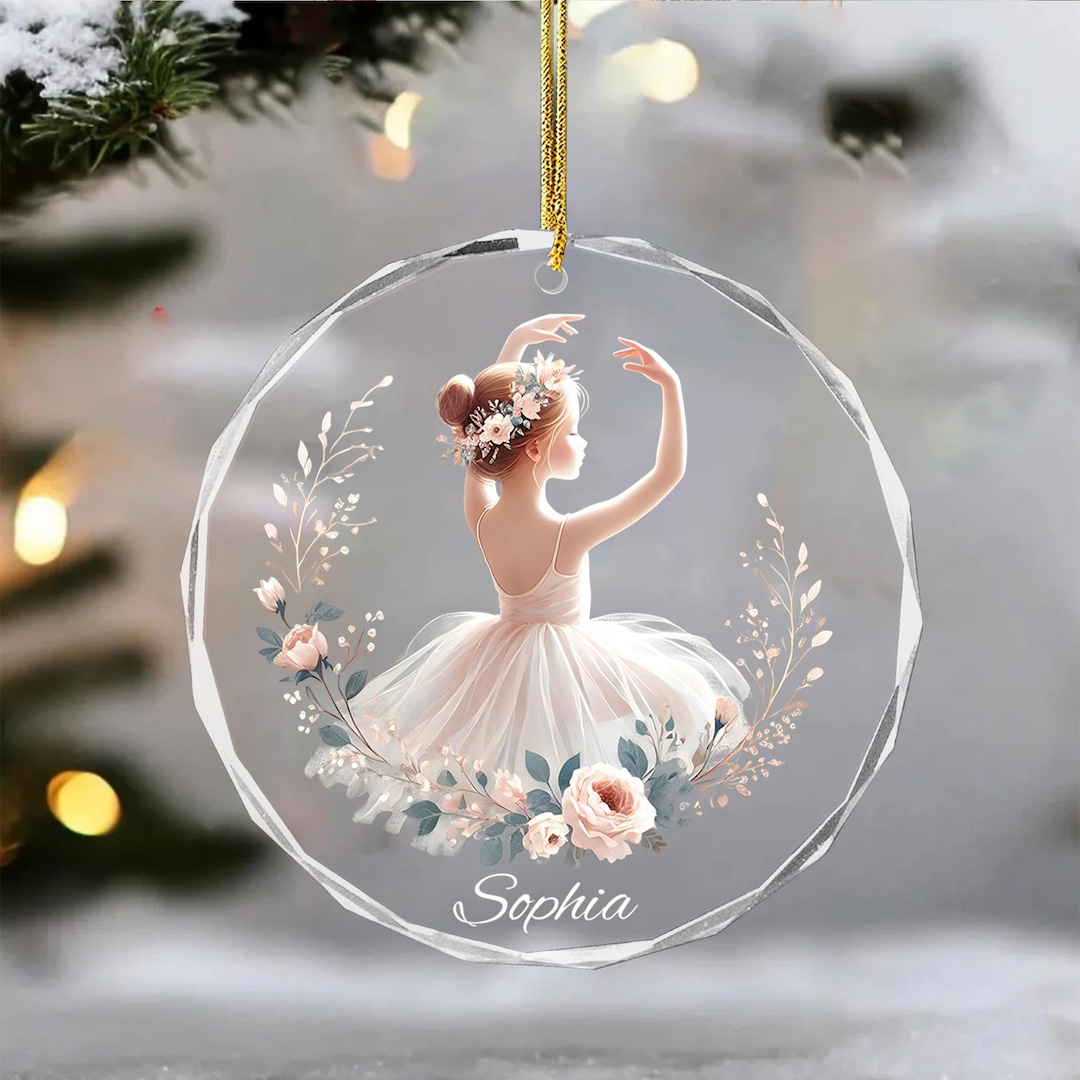 Custom Name Ballerina Ornament, Ballet Christmas Ornament, Dance ...