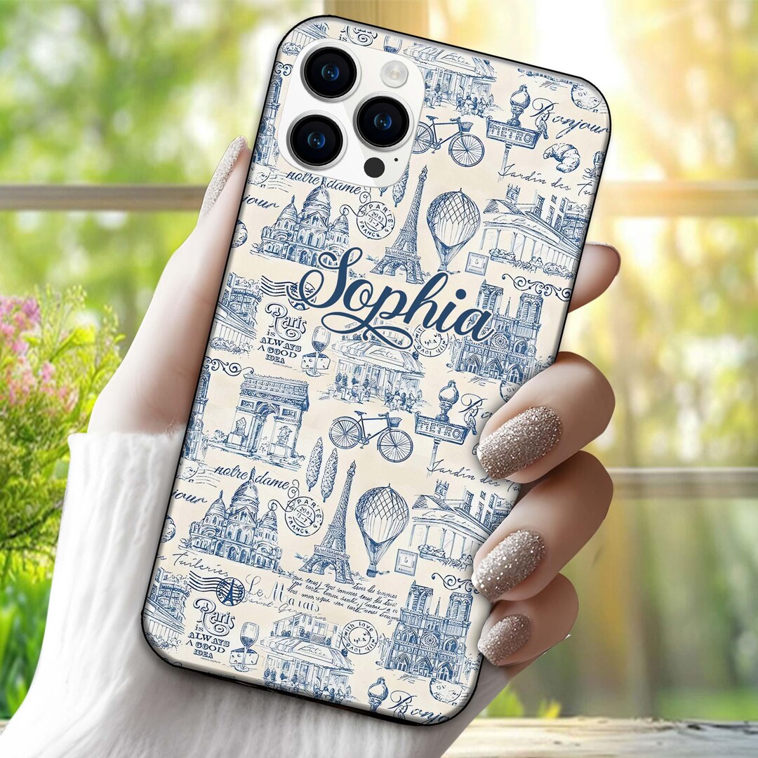 Personalized Paris French Toile De Jouy Phone Case, French Toile ...