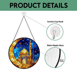 Ramadan Faux Stained Glass Suncatcher, Eid Mubarak Window Hanger ...