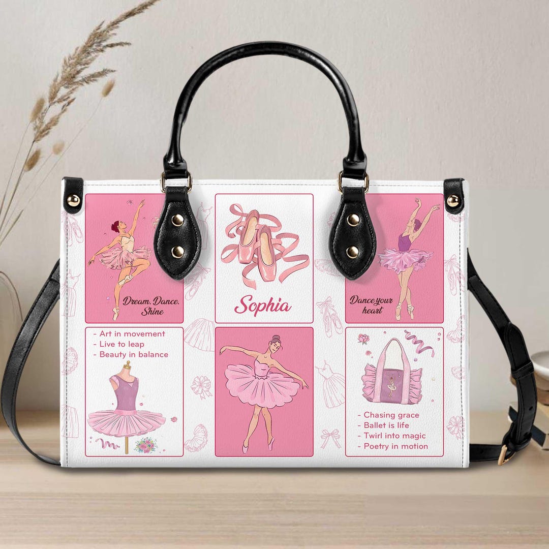 Personalized Ballet Leather Bag, Dancing Leather Bag Gift, Ballet Gift ...