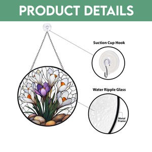 Crocus Faux Stained Glass Window Hanging, Gift for Mom, Crocus ...