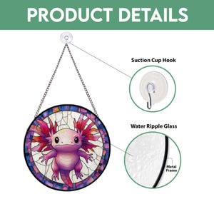 Axolotl Faux Stained Glass Suncatcher, Adorable Axolotl Ornament ...