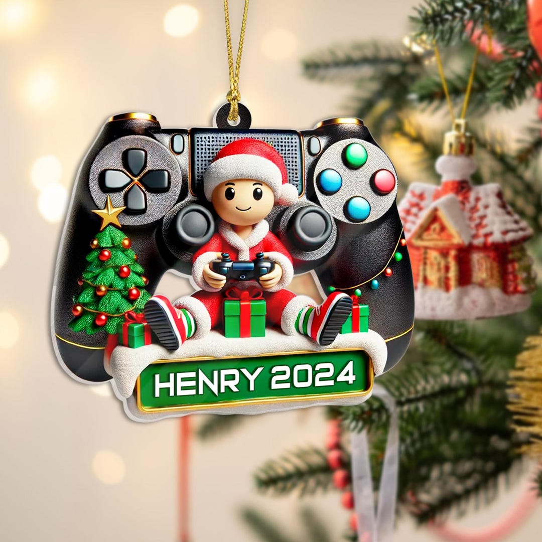 Personalized Video Game Controller Christmas Ornament, Game Ornament ...