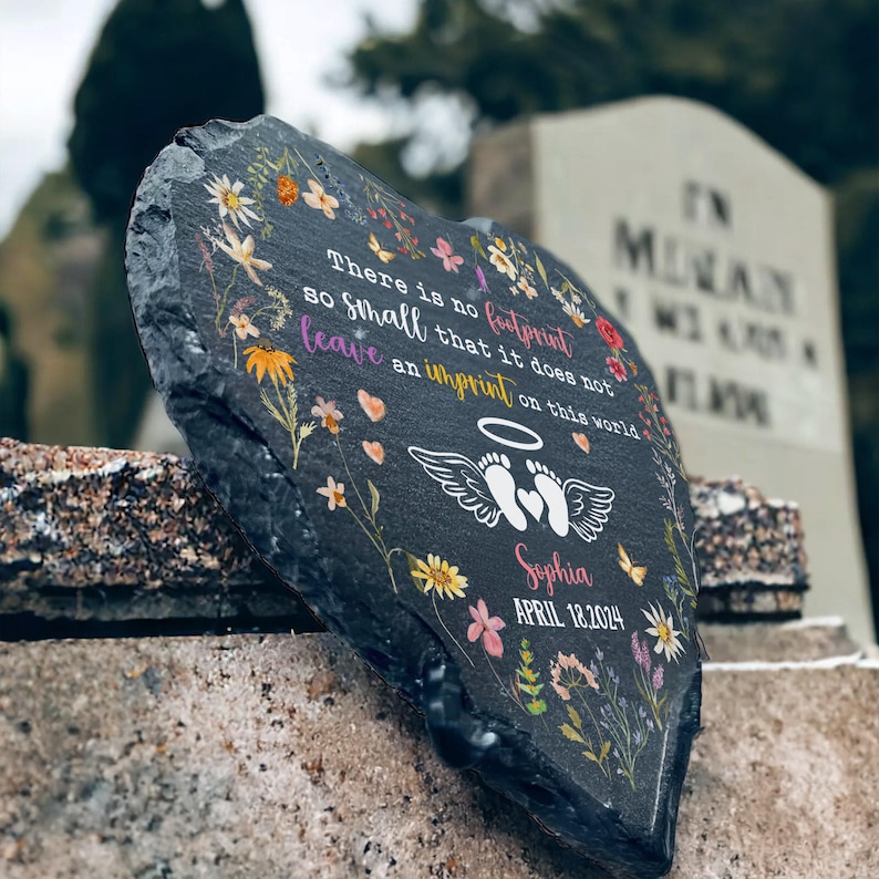 Custom Baby Memorial Stone for Indoor, Outdoor, Angel Baby Memorial ...
