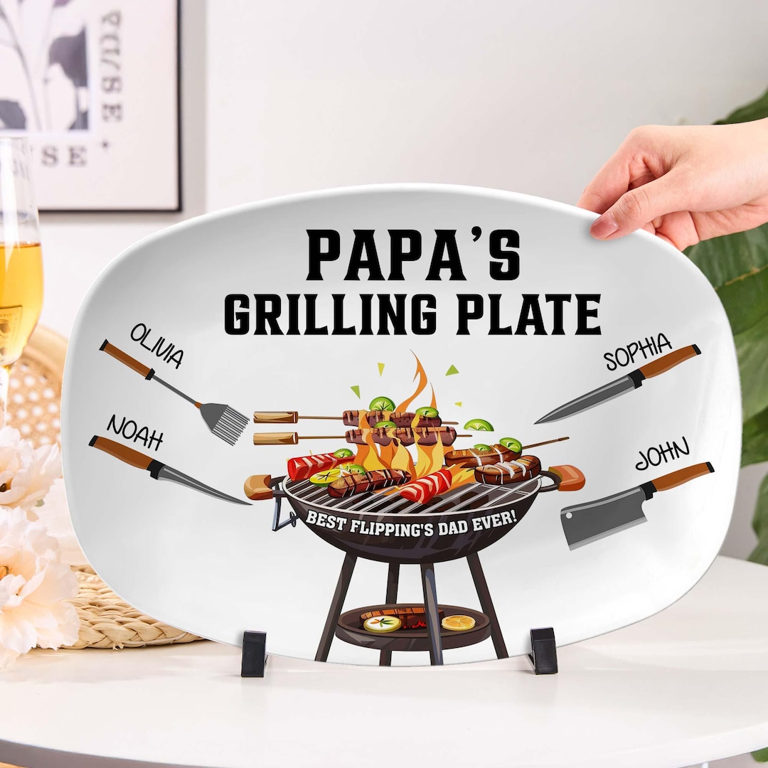 Personalized Daddy's Grilling Platter, Custom Father's Day Gift From ...