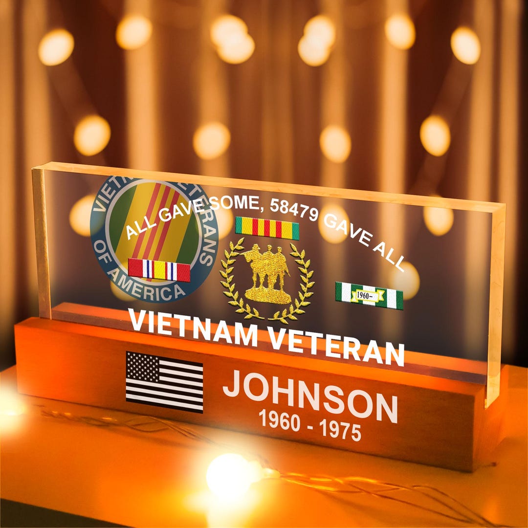 Custom Vietnam Veteran LED Night Light - Personalized With Name ...