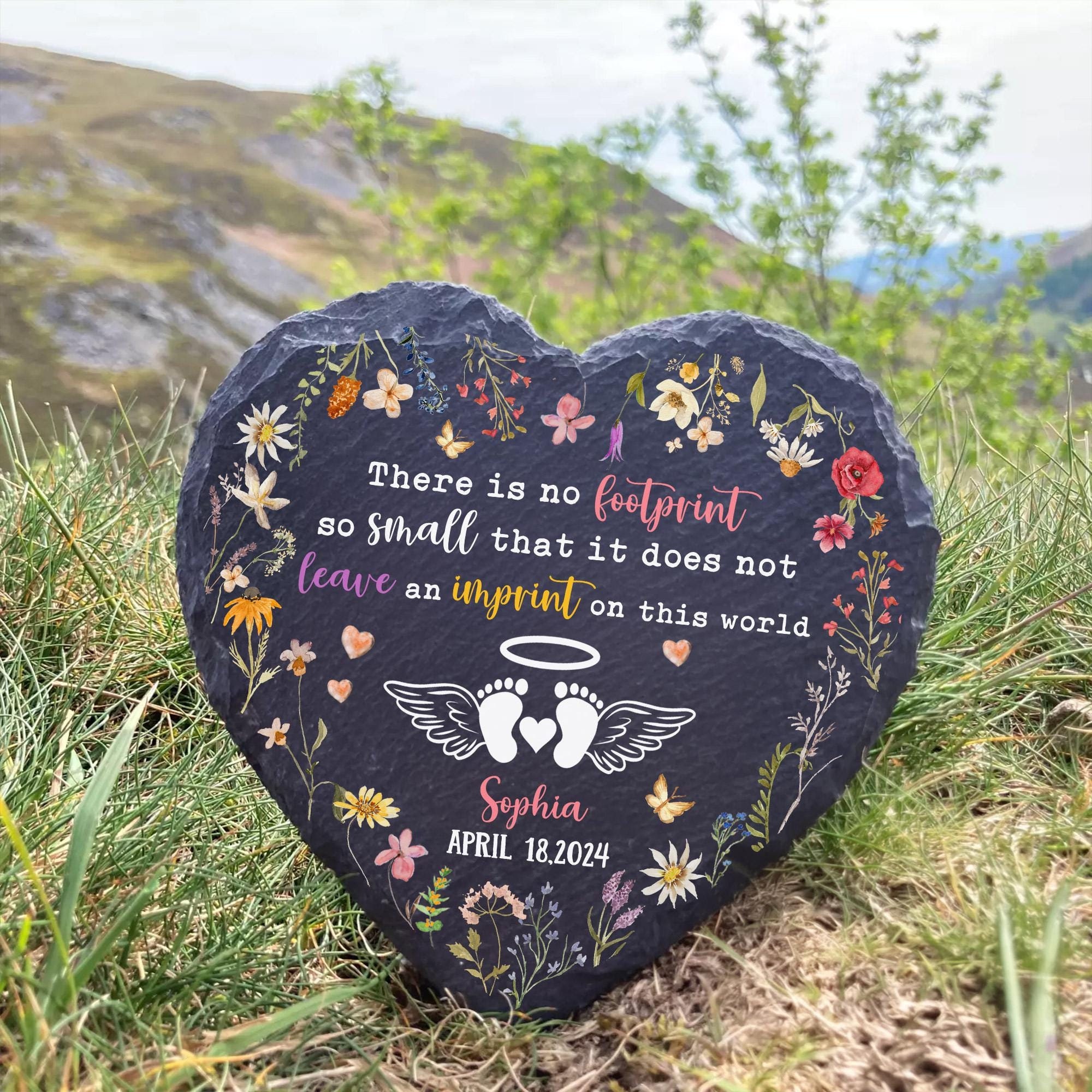 Custom Baby Memorial Stone for Indoor, Outdoor, Angel Baby Memorial ...