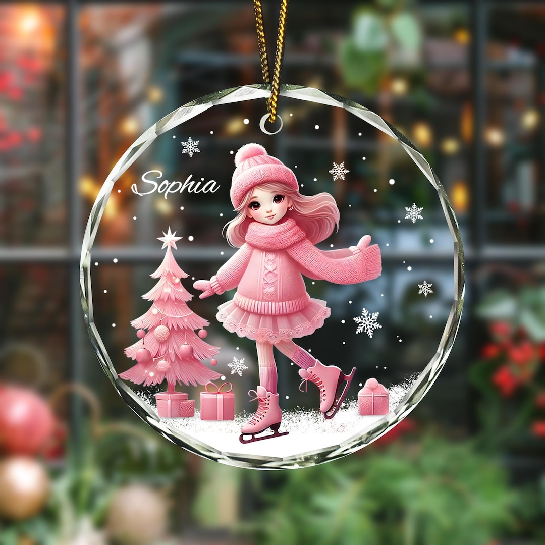 Personalized Name Ice Skate Ornament, Ice Skating Ornament, Girl Ice ...