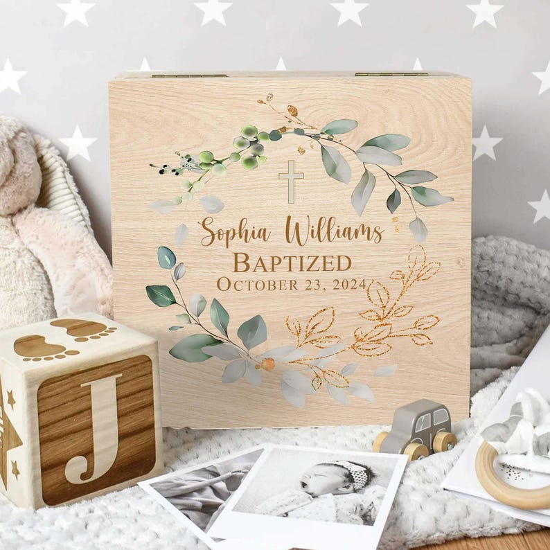 Custom Baptism Gift Box, First Communion Gift, Personalized Baby ...