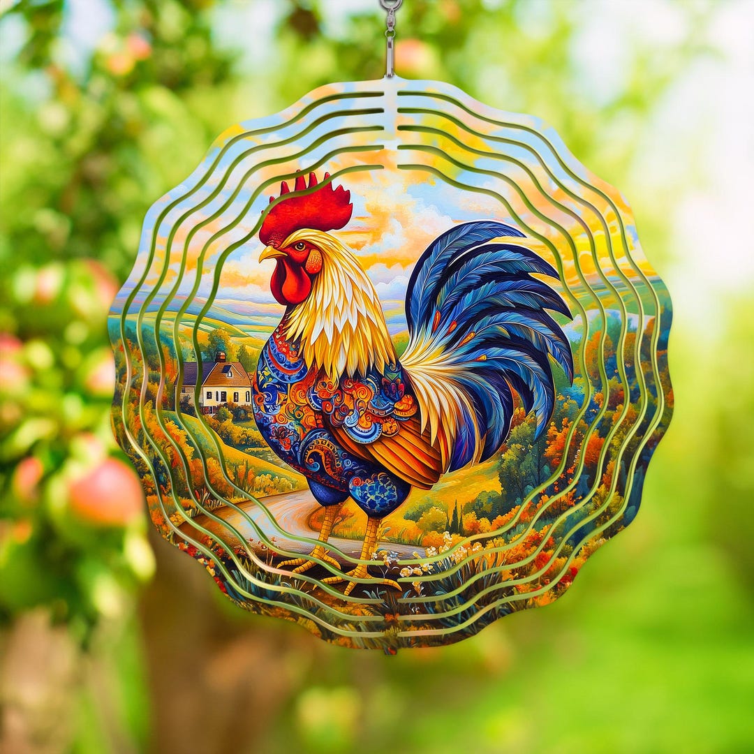 Chicken Farmhouse Wind Spinner, Chicken Farm Christmas Garden Decor ...