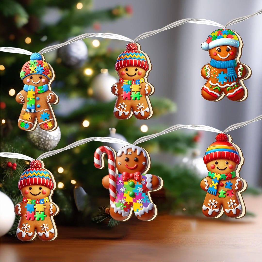 Gingerbread Autism Kids String Light, Christmas Gift for Special Kids ...