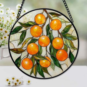 Orange Faux Stained Glass Suncatcher, Orange Lover Gift, Gift for Her ...