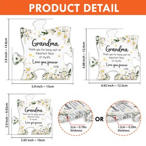 Custom Grandma Puzzle Acrylic Plaque, Christmas Gifts for Grandmother ...