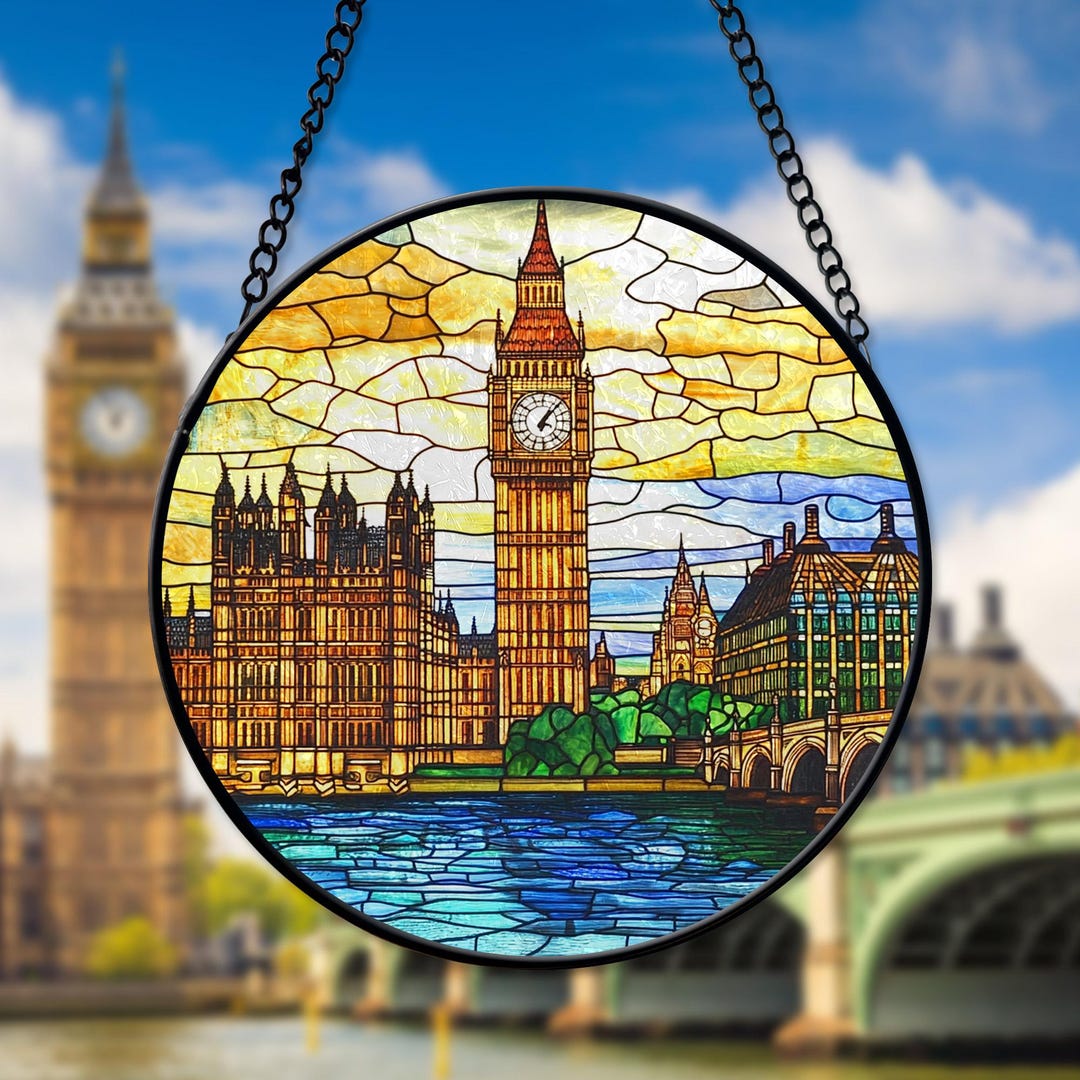 Big Ben London Glass Suncatcher, Big Ben Window Hanger, Travel Lovers ...