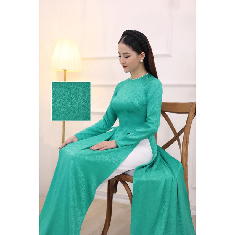 Pre Made Ao Dai Viet Nam Áo Dài Truyền Thống Lụa Gấm Vân Etsy