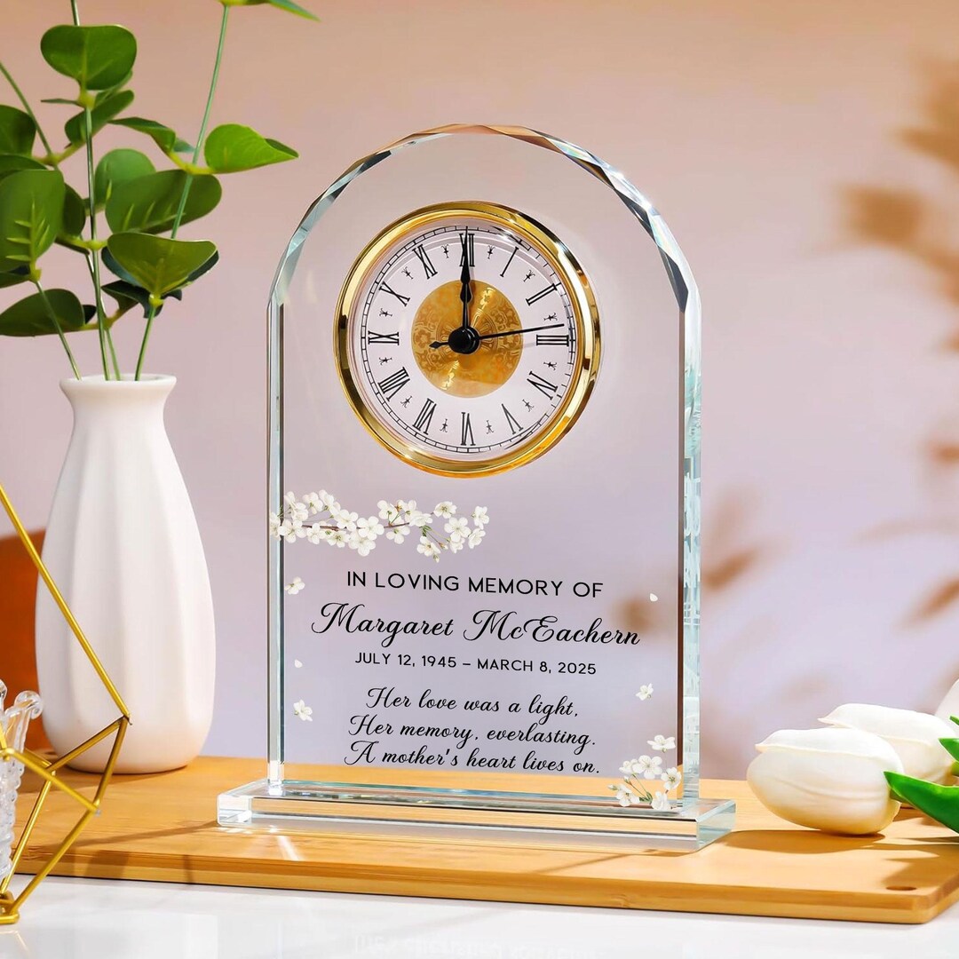 Personalized in Memory of Dad/mom Acrylic Desk Table Clock, Sympathy ...