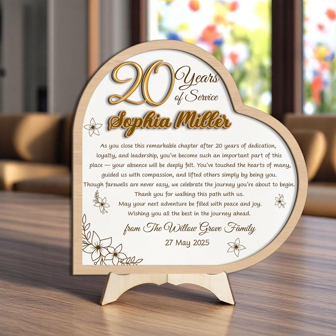 Custom Retirement Gift 2 Layer Wooden Frame, Retirement Home Decor ...