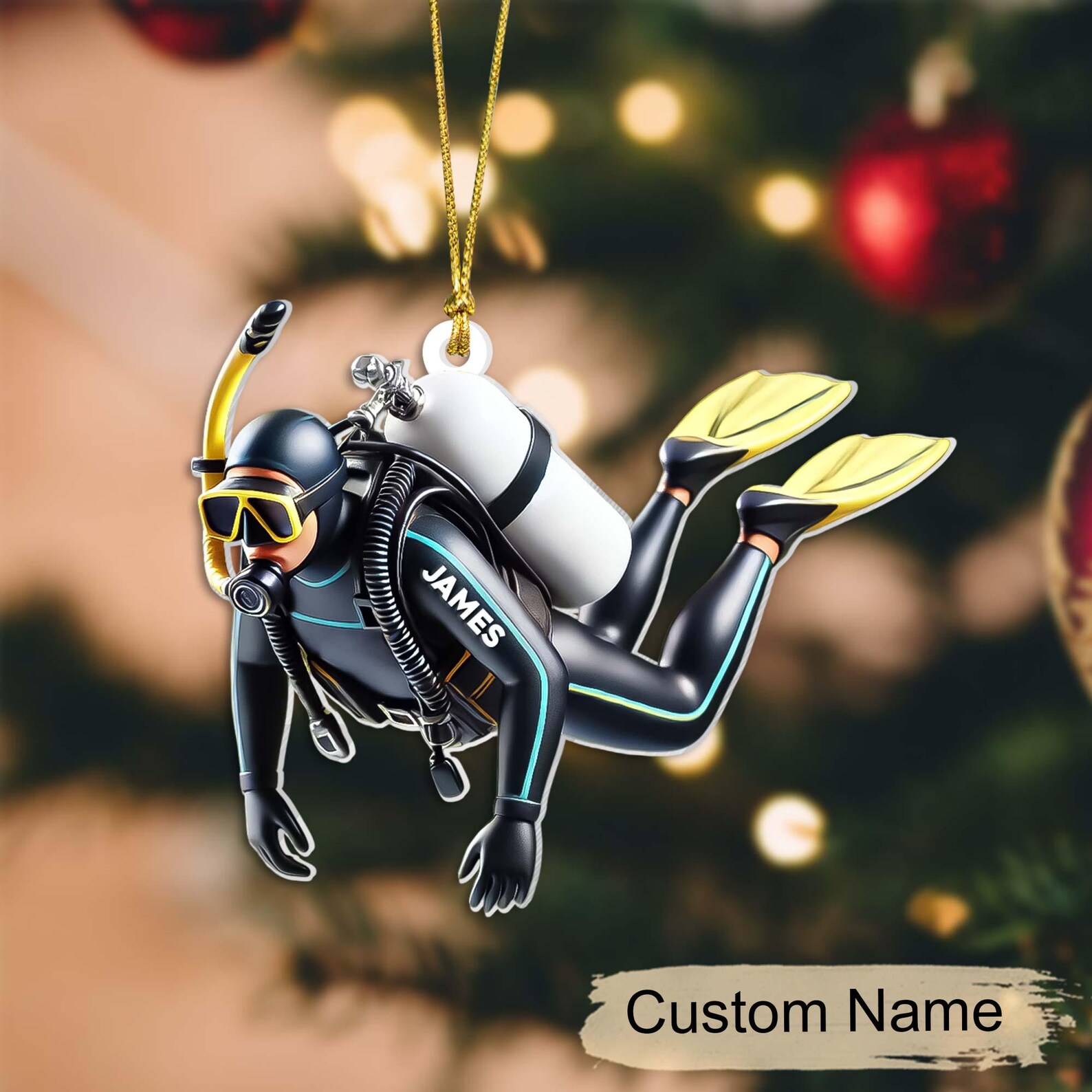 Personalized Scuba Diver Christmas Ornament, Scuba Diving Acrylic ...