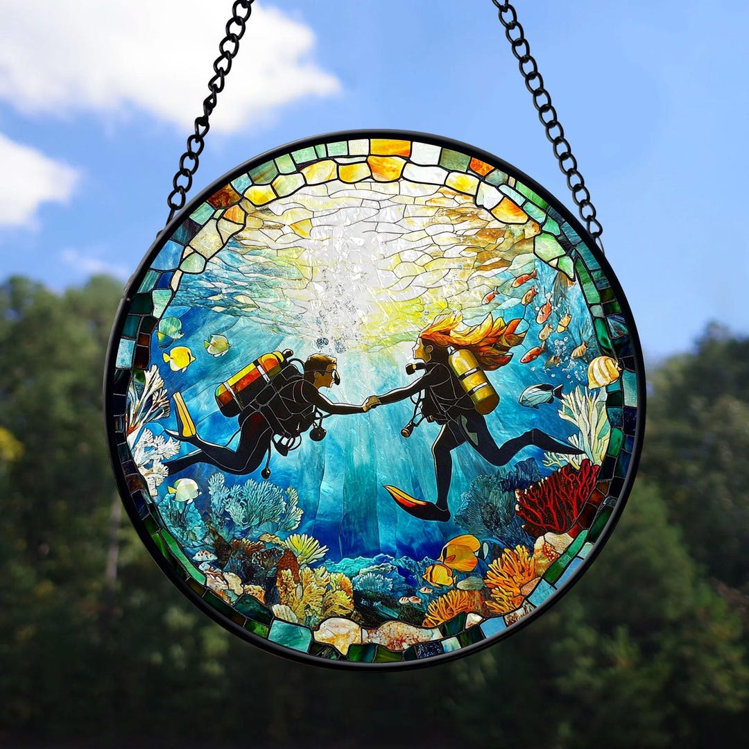 Diving Suncatcher, Scuba Diver Suncatcher, Scuba Diver Gifts, Gift for ...