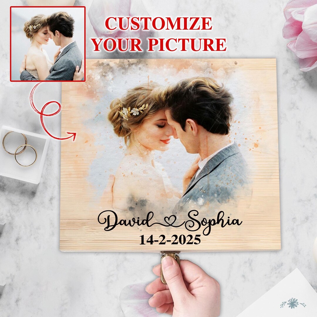 Custom Photo Wedding Anniversary Keepsake Box Gift for Couple ...