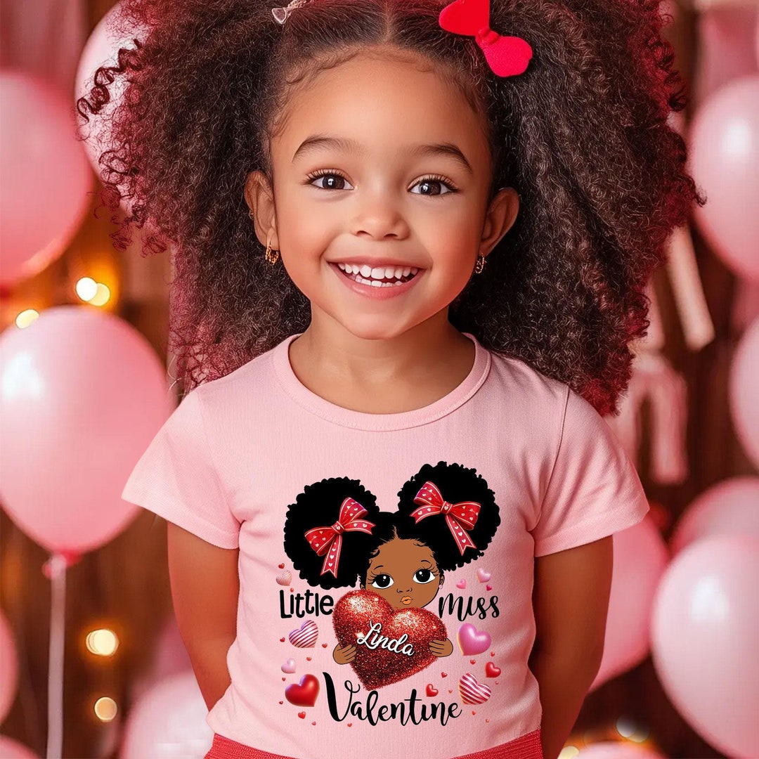 Personalized Cute Valentine Shirt for Kids, Little Miss Valentine Kids ...