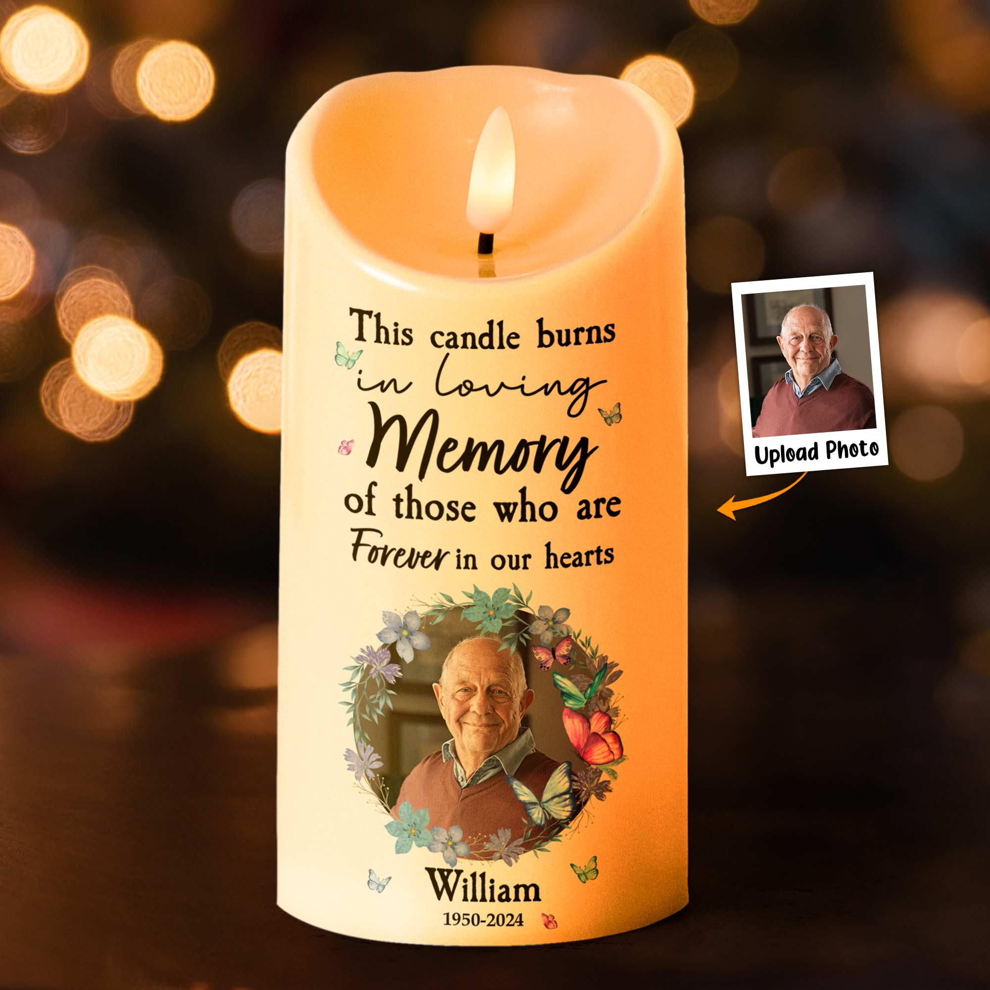 Personalized Photo Memorial LED Candle, in Loving Memory, Sympathy ...