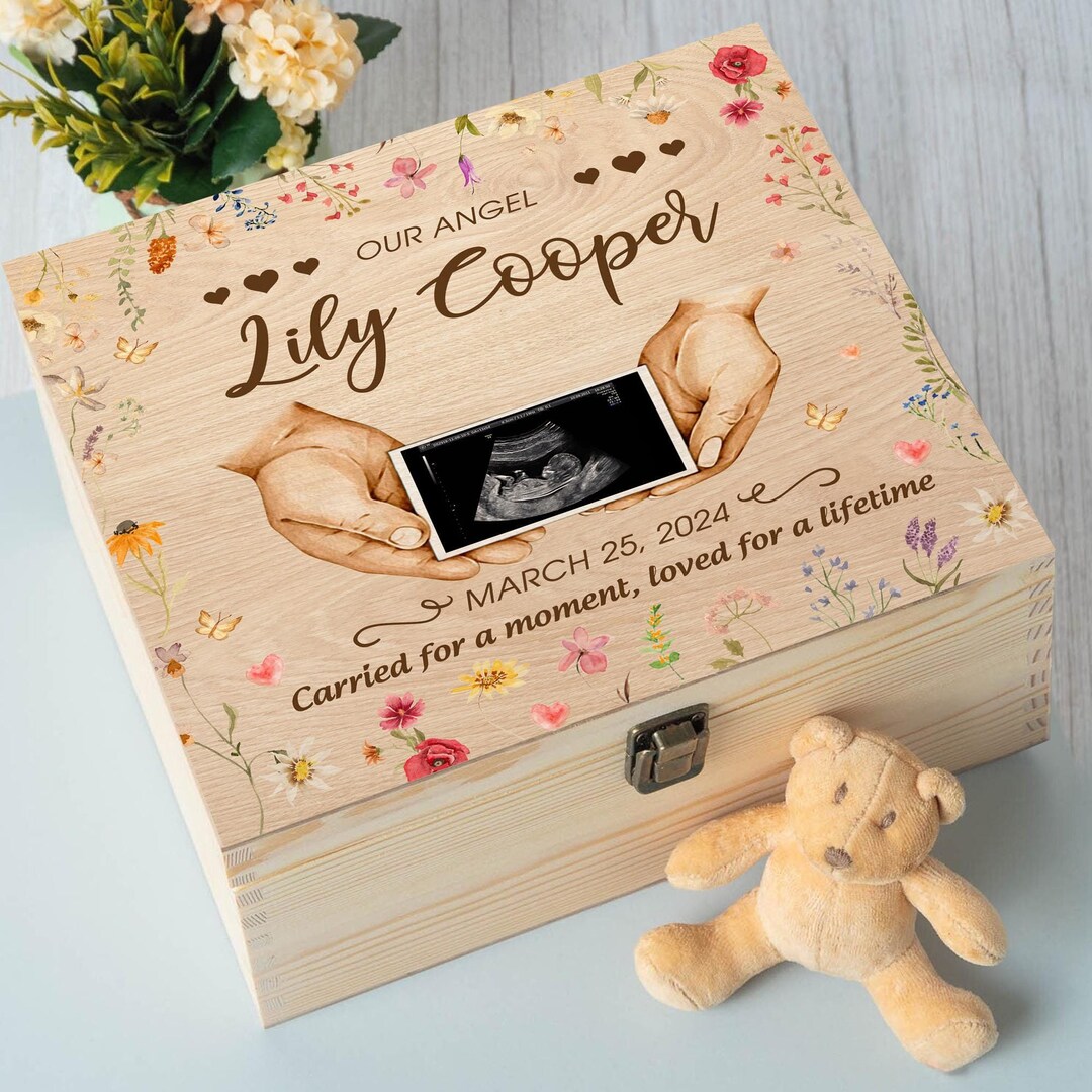 Custom Baby Memorial Keepsake Box, Baby Loss Wooden Keepsake Box ...