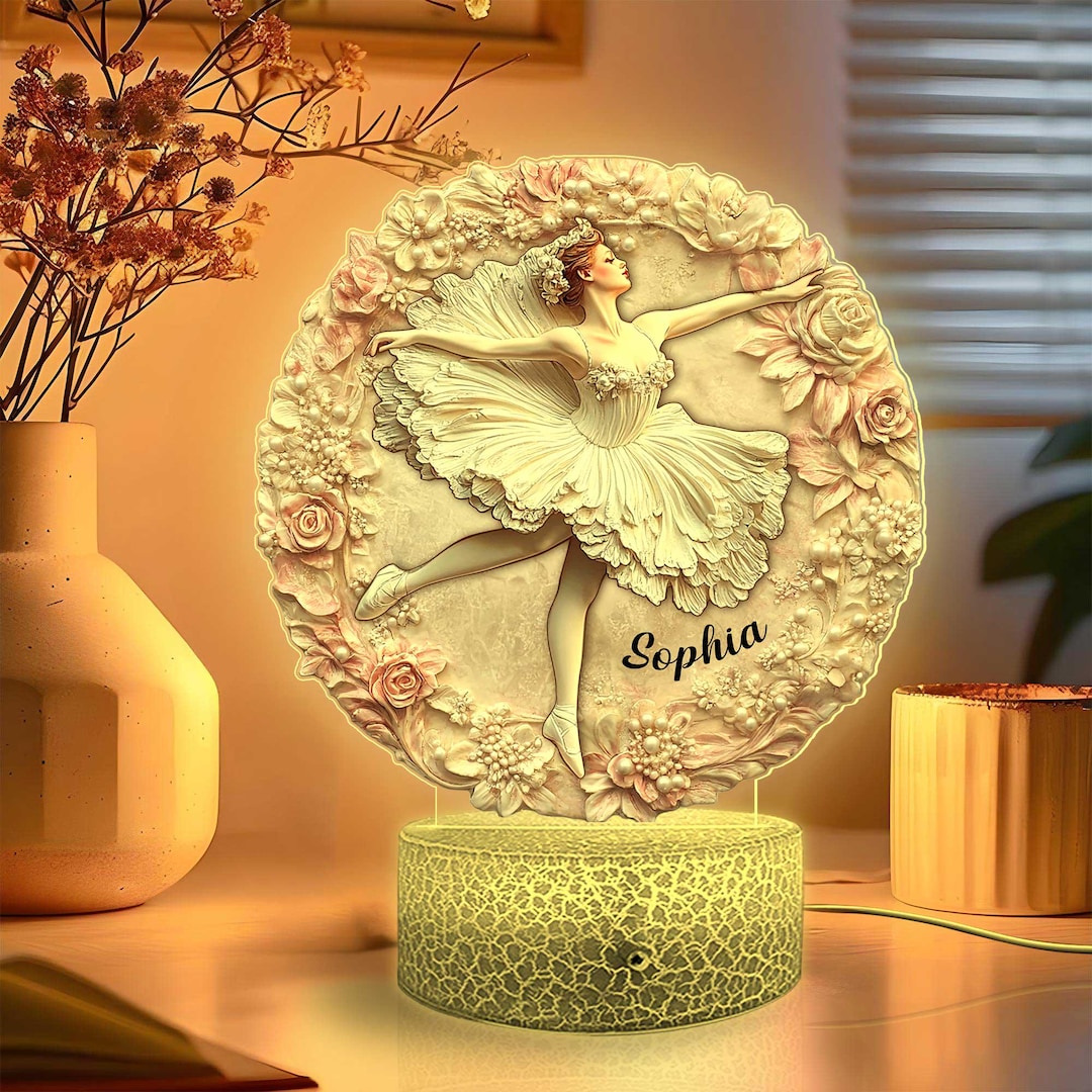 Custom 2D Flat Ballet Lamp for Dancing Teacher, Ballet Night Light ...