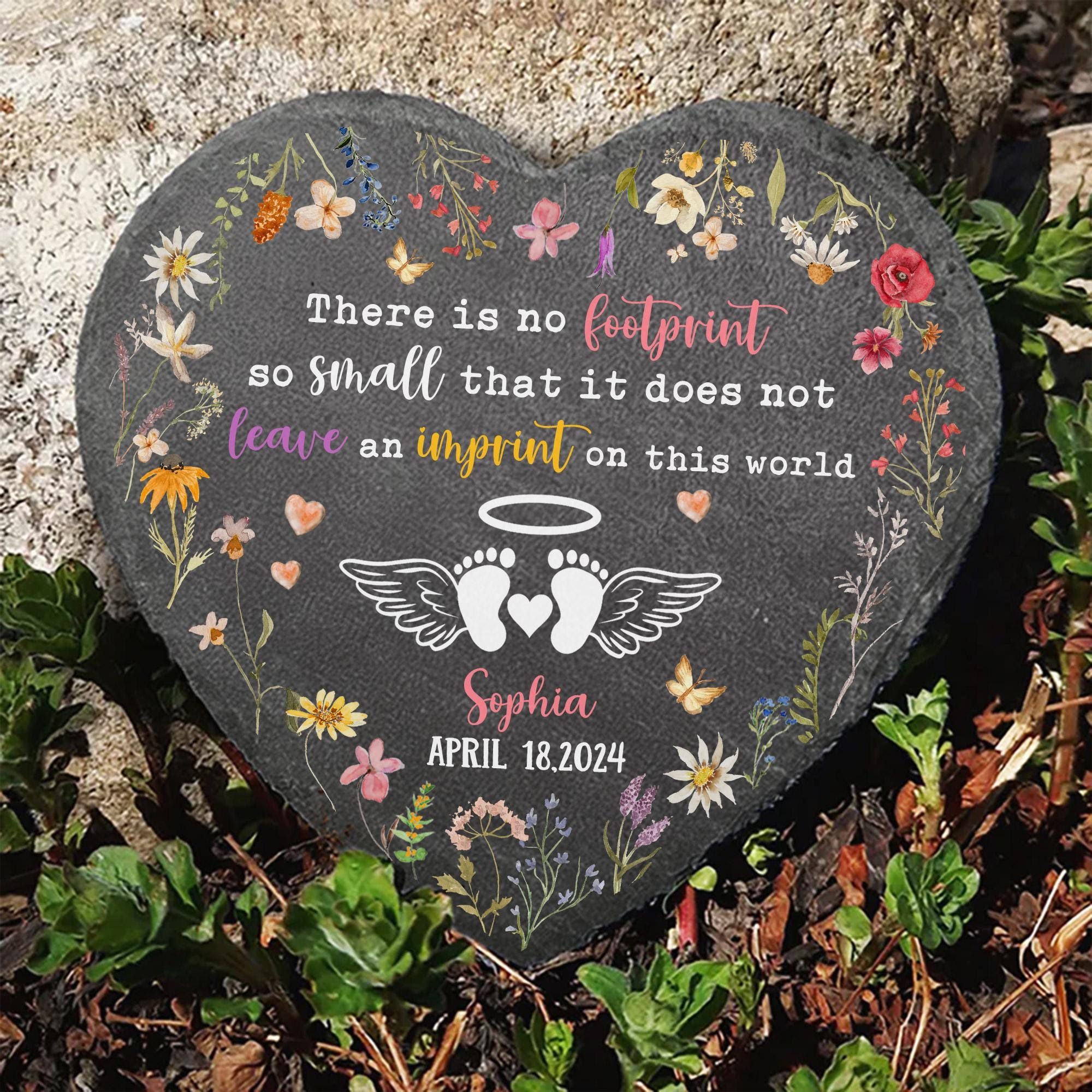 Custom Baby Memorial Stone for Indoor, Outdoor, Angel Baby Memorial ...