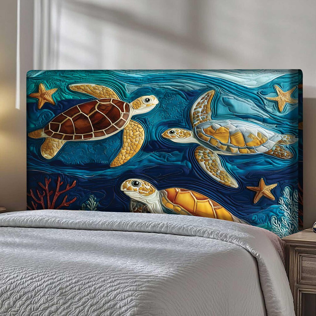 Nautical Ocean Bed Accent, Coastal Beach Bedroom Decor, Ocean Sea ...