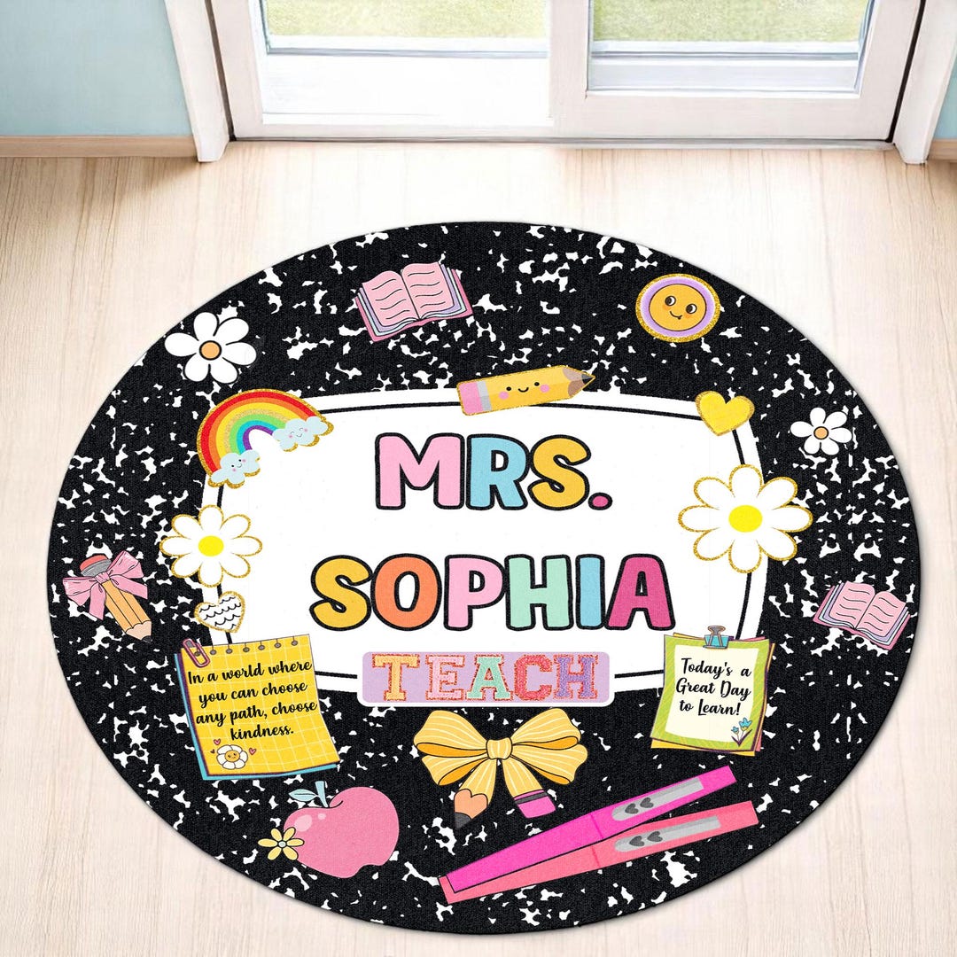 Custom Teacher Rug, Classroom Carpet Decoration, School Supply Gift for ...