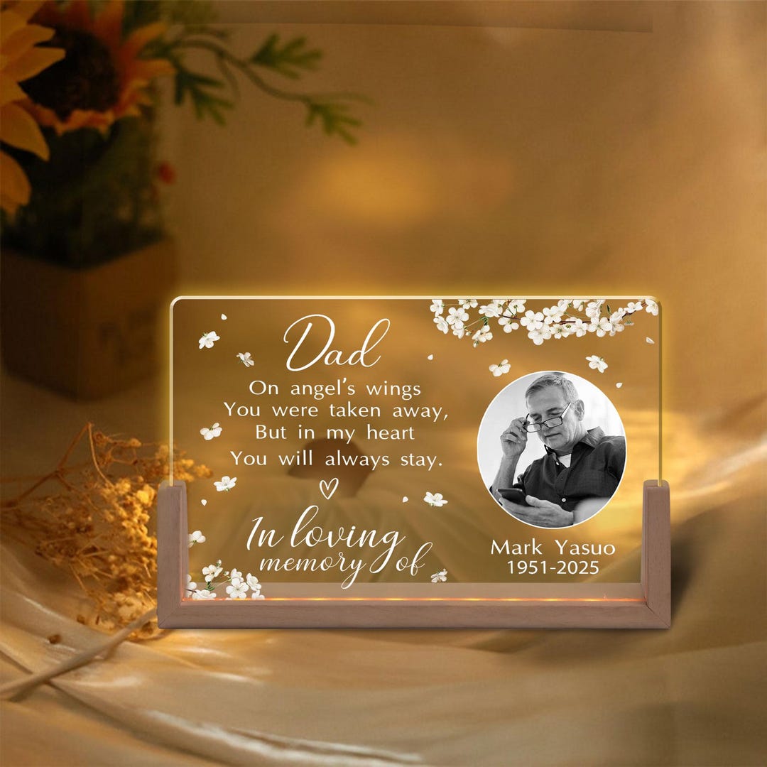 Personalized Photo LED Wood Stand Night Light Lamp, Custom in Loving ...