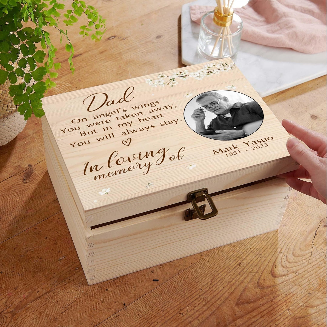Custom Memorial Keepsake Box, Family Loss Sympathy Gift, Mom/ Dad Loss ...
