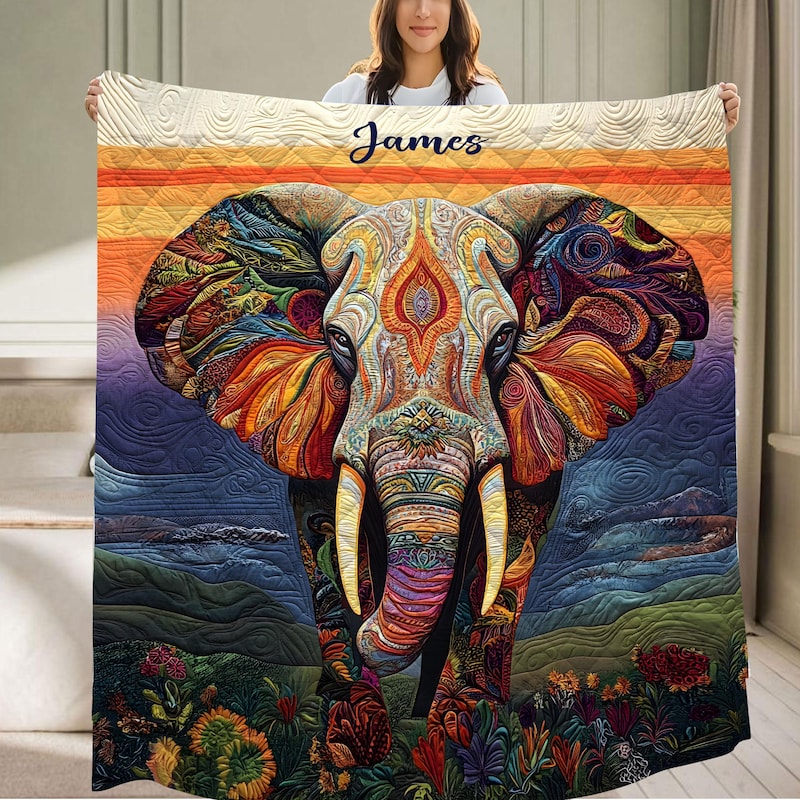 Custom Elephant Quilt - Etsy UK