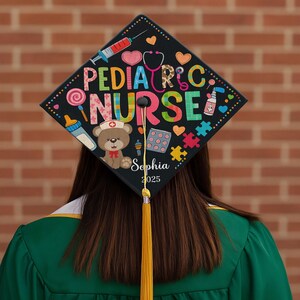 Personalized Pediatric Nurse Graduation Cap Topper, PED Grad Cap Topper ...