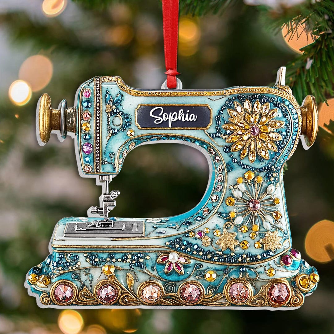 Personalized Sewing Machine 2D FLAT Acrylic Ornament, Sewing Lover ...
