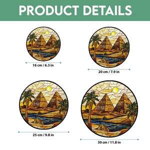 Egypt Pyramids Faux Stained Glass Suncatcher, Egypt Pyramids Window ...