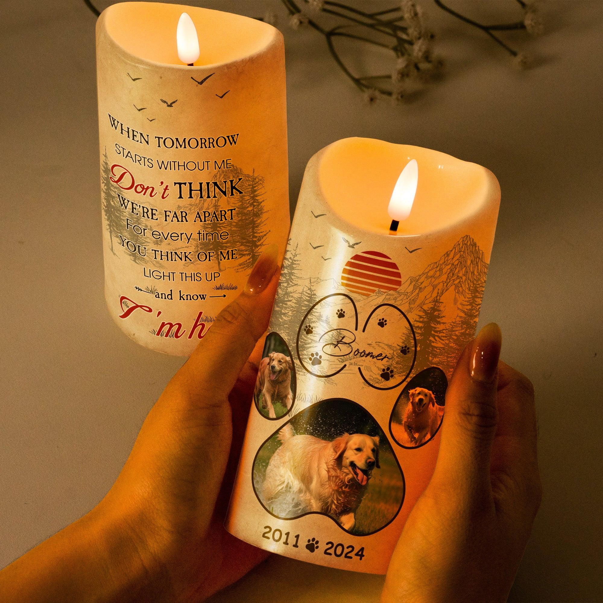 Personalized Photo Pet Memorial LED Candle, in Loving Memory Dog/ Cat ...