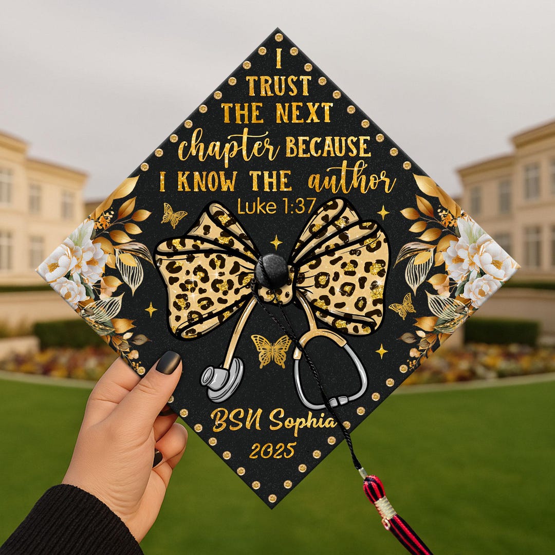 Custom Religious Graduation Cap Topper for RN/ BSN, Nurse Christian ...