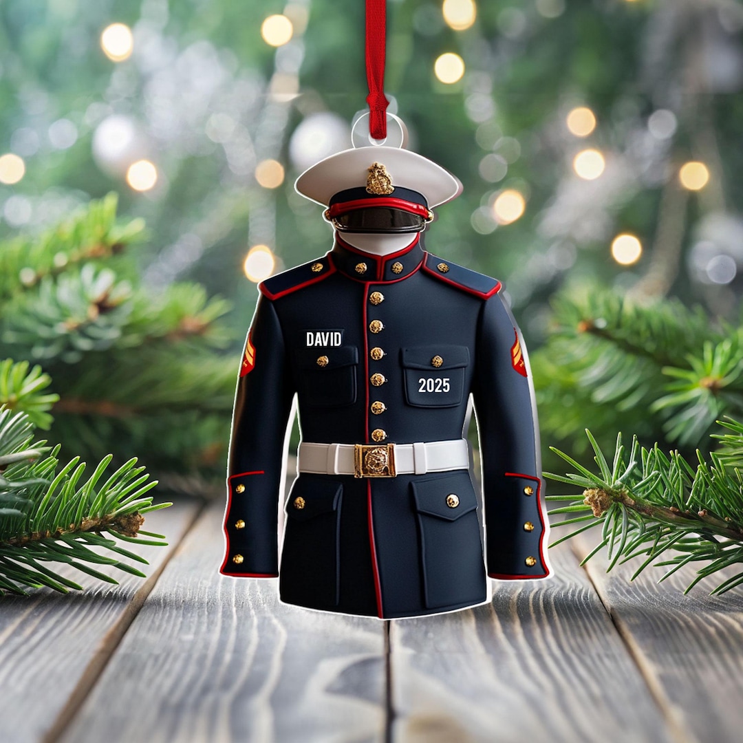 Custom Military Uniform Ornament 2025, 2D Flat Acrylic Christmas ...