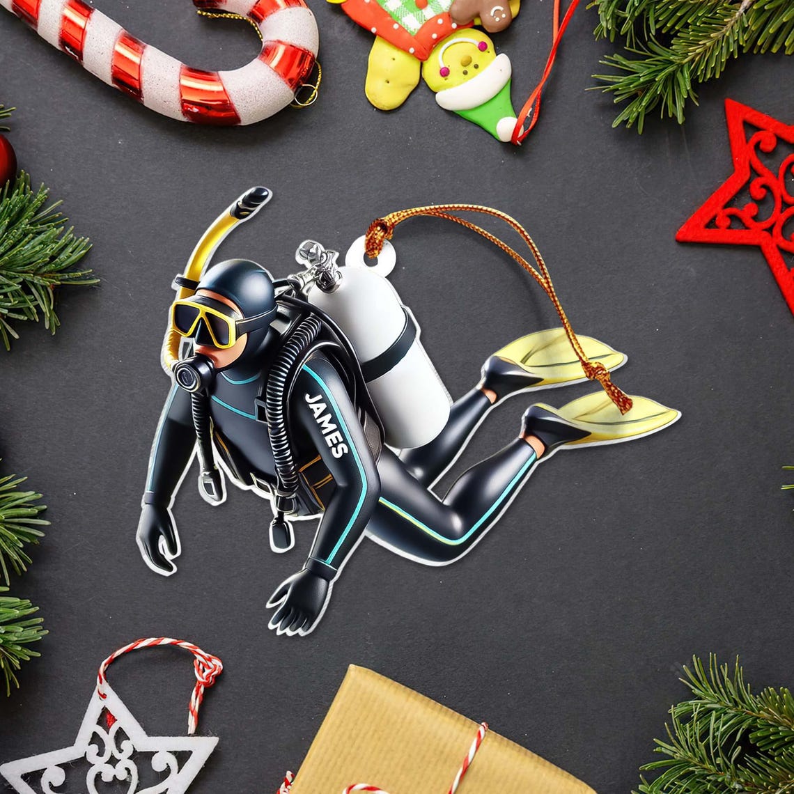 Personalized Scuba Diver Christmas Ornament, Scuba Diving Acrylic ...