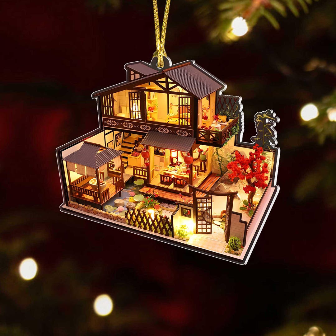 Japanese Asian Style 2D - 2 Flatted House Ornament, Traditional Chinese ...