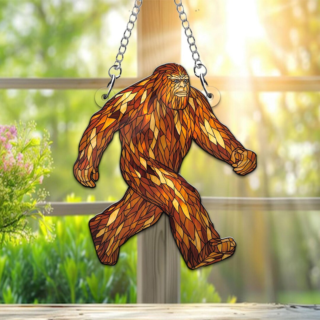 Bigfoot Acrylic Window Hanging, Bigfoot Acrylic Faux, Bigfoot Home ...