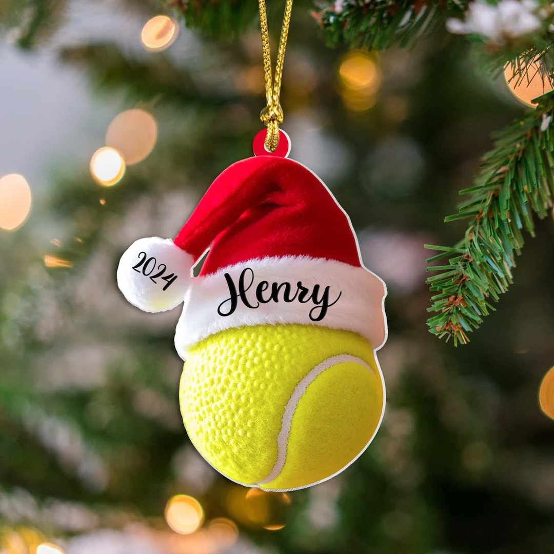 Custom Christmas Tennis 2D Flatted Acrylic Ornament, Christmas Tennis ...