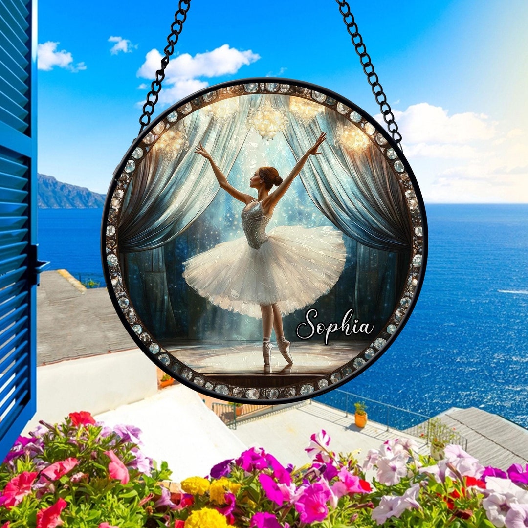 Custom Ballerina Portrait Faux Stained Glass, Transform Your Photo Into ...