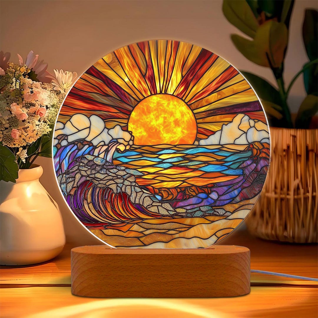 Waves on the Beach Led Light, Sunset on the Beach Lamp, Gift for Sunset ...